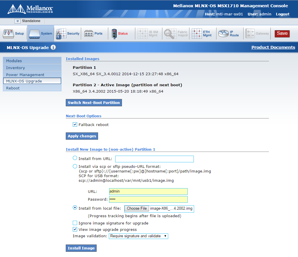 HowTo Upgrade Switch OS Software on Mellanox Switch Systems
