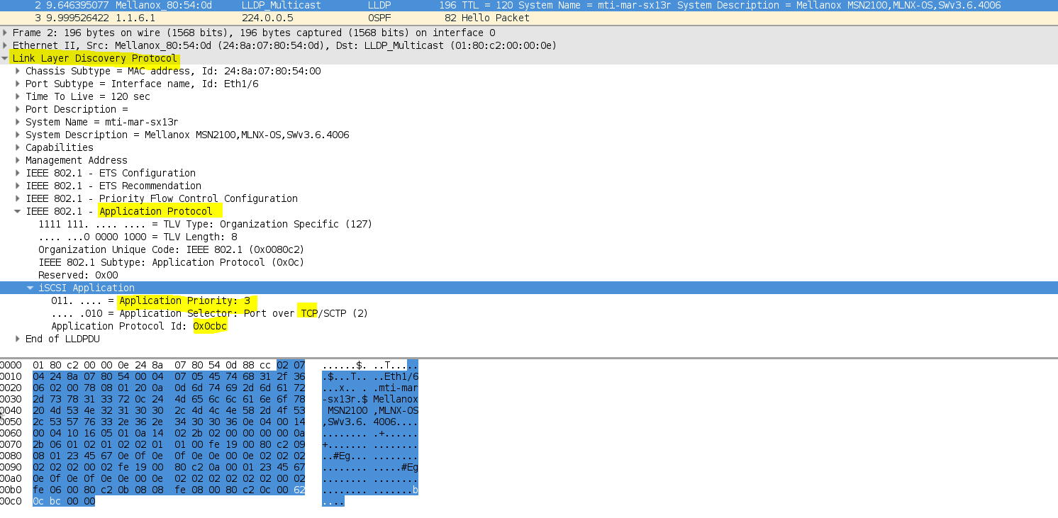 HowTo Map TCP/UDP port to priority via LLDP DCBX TLV on Mellanox Onyx ...