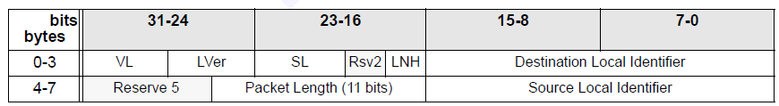 LRH and GRH InfiniBand Headers
